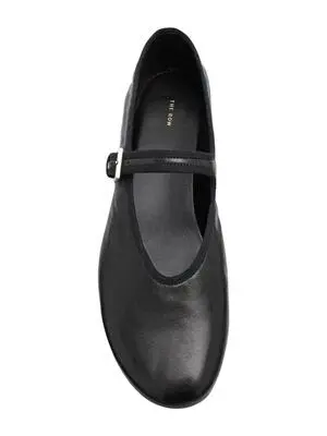THE ROW Boheme Leather Ballerina Flats - Black