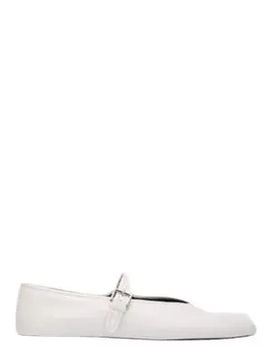 THE ROW THE ROW Boheme Leather Ballerina Flats Wht White