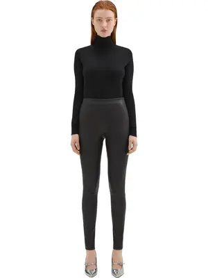 Theory High-waist Legging In Leather - Black