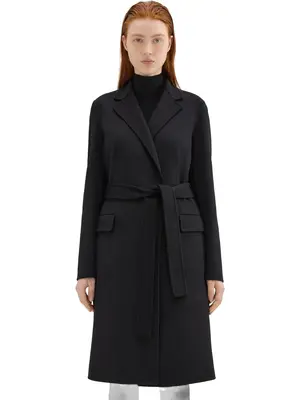 Theory Theory Wrap Coat In Double-Face Wool-Cashmere Black