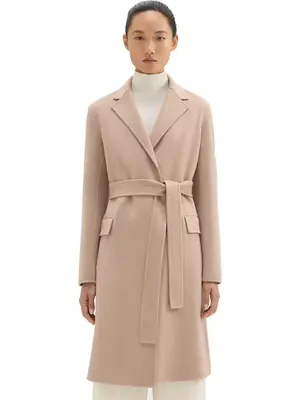 Theory Theory Wrap Coat In Double-Face Wool-Cashmere Palomino