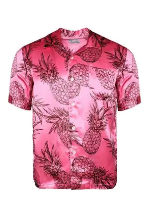 SHANGRI LA Pineapple Print Hawaiian Shirt - Pink