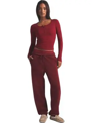 SKIMS SKIMS Cotton Fleece Classic Jogger Merlot