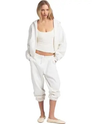 SKIMS Classic Cotton Fleece Zip-up Hoodie - Marble