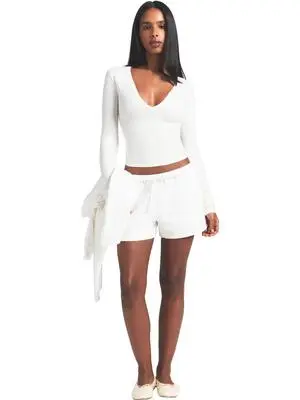 SKIMS Classic Cotton Fleece Short Marble