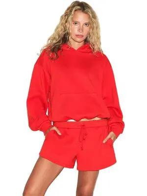 SKIMS Classic Cotton Fleece Hoodie Ruby