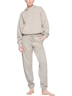 SKIMS Classic Cotton Fleece Hoodie Stone