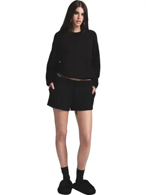 SKIMS Cotton Fleece Crewneck - Onyx