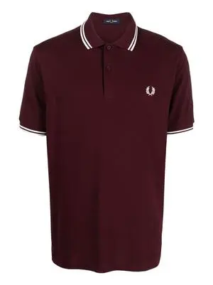 Fred Perry Logo-embroidered Cotton Polo Shirt - Red