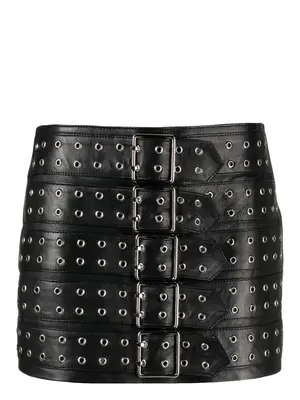 MANOKHI Manokhi Belted Leather Miniskirt