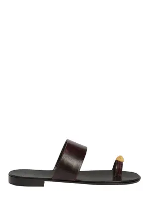 GIUSEPPE ZANOTTI Norbert Leather Toe-loop Sandals - Brown