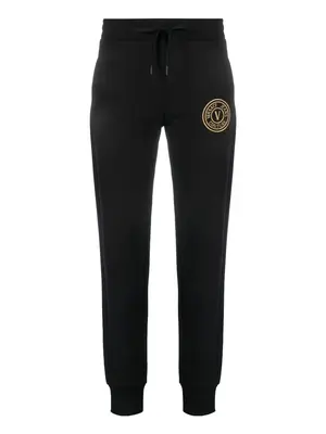 Versace V-emblem Print Track Pants - Black