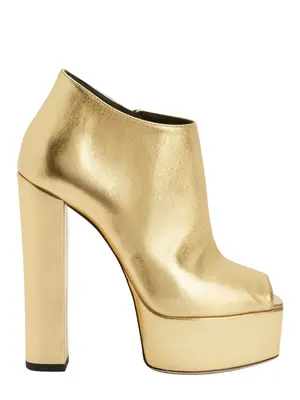 GIUSEPPE ZANOTTI 120mm Judith Peep Toe Boots - Gold