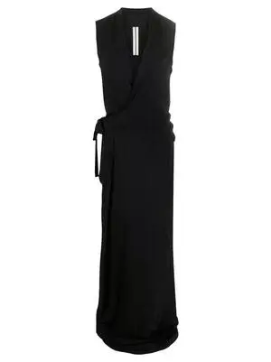 Rick Owens V-neck Wrap Sleeveless Gown - Black