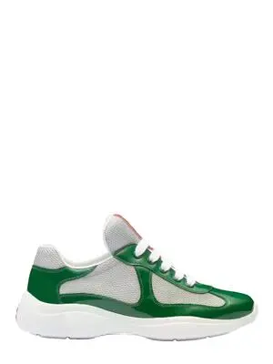 Prada America's Cup Panelled Sneakers - Green