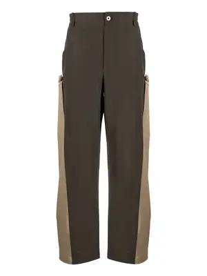 FENG CHEN WANG Two-tone Straight-leg Trousers - Green
