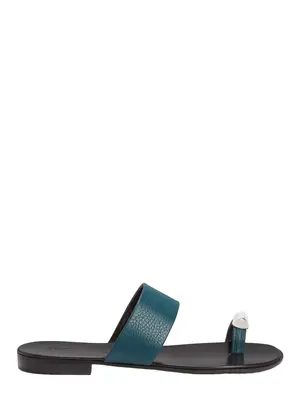 GIUSEPPE ZANOTTI Norbert Leather Toe-loop Sandals - Blue