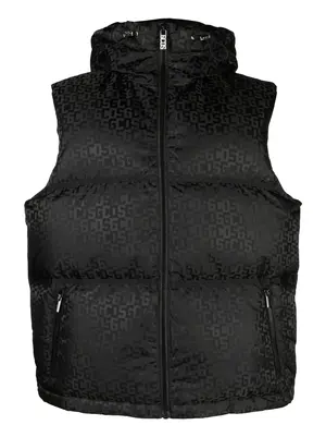 Gcds Logo-monogrammed Padded Gilet - Black