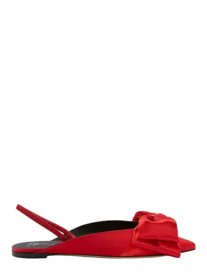 GIUSEPPE ZANOTTI Johanna Bow-detail Ballerina Shoes - Red