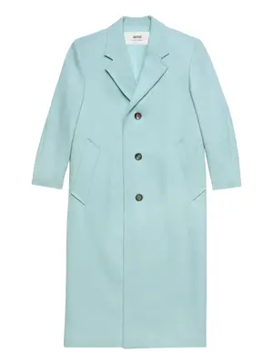 Ami Single-breasted Coat - Blue