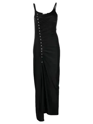 Rabanne Asymmetric Maxi Dress - Black