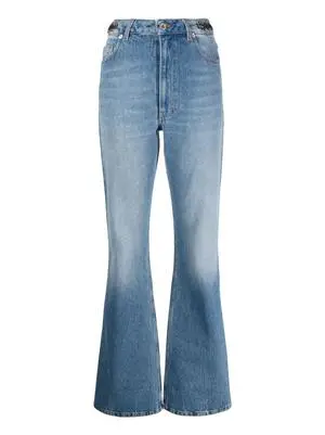 Rabanne Flared Jeans With Coin Detail - Blue