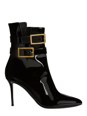 GIUSEPPE ZANOTTI Pearlie 105mm Leather Ankle Boots - Black