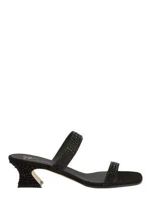 GIUSEPPE ZANOTTI Aude Strass 45mm Rhinestone Sandals - Black