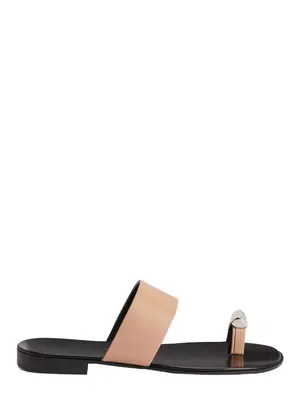 GIUSEPPE ZANOTTI Norbert Leather Toe-loop Sandals - Black