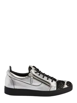 GIUSEPPE ZANOTTI Frankie Double-zip Low-top Sneakers - Silver