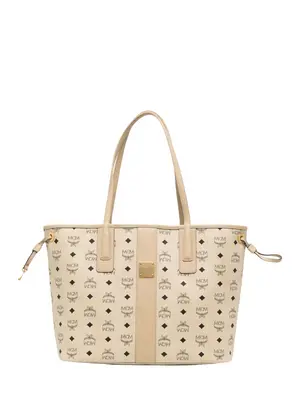 Mcm Medium Liz Monogram Tote Bag - Neutrals