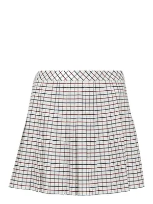 Tory Burch Checked Pleated Tennis Skirt - Multicoloured