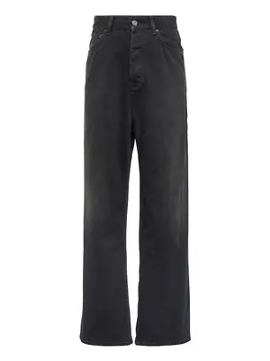 Balenciaga Mid-rise Wide-leg Pants - Black