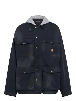 Balenciaga Oversized Cotton Gabardine Parka - Blue