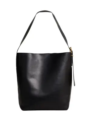 Madewell Leather Bucket Tote - True Black