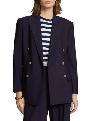 Polo Ralph Lauren Double-breasted Stretch Wool Jacket - Navy