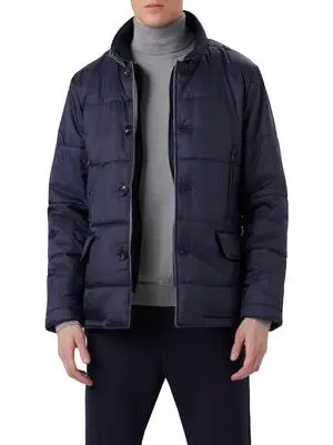 Bugatchi Water Repellent Quilted Jacket - Navy