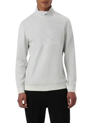 Bugatchi Quarter-zip Pullover - Chalk