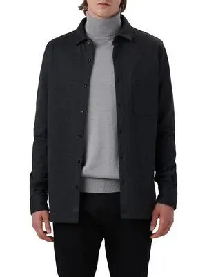 Bugatchi Cotton Blend Shirt Jacket - Caviar