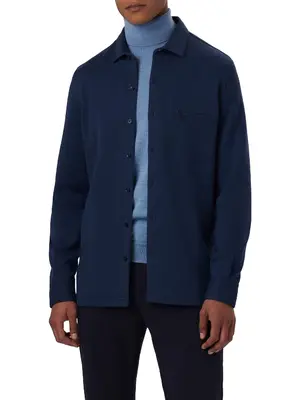 Bugatchi Cotton Blend Shirt Jacket Navy