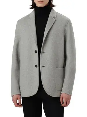 Bugatchi Wool Blend Double Button Blazer - Platinum