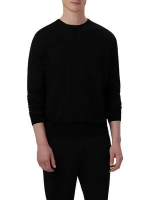 Bugatchi Merino Wool Crewneck Sweater - Caviar