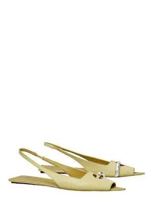 Tory Burch Tory Burch Pierced Slingback Flat Cream Corn/beige/silver