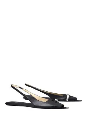 Tory Burch Tory Burch Pierced Slingback Flat Perfect Black/silver