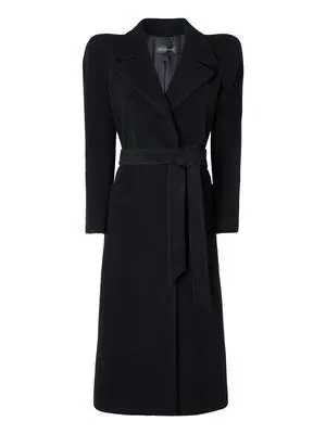 Balenciaga Belted Cashmere-blend Coat - Black