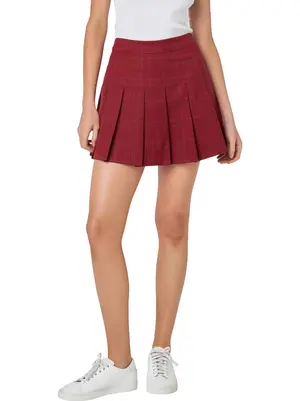 English Factory English Factory Pleated Check Skort Red