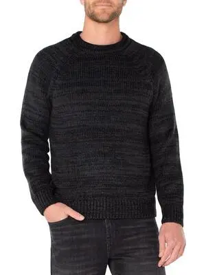 LIVERPOOL Raglan Sleeve Crewneck Sweater - Black Grey Spruce