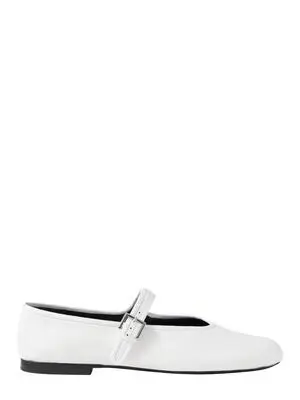 THE ROW Boheme Leather Mary Jane Ballet Flats - White