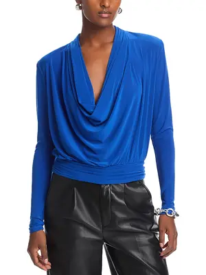 Ramy Brook Eden Cowlneck Top Lapis