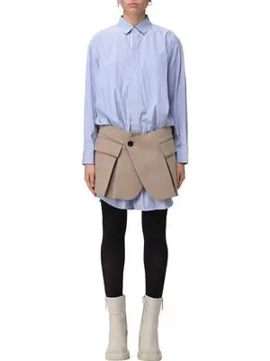 Sacai Sacai Black Pleated Skirt Blue